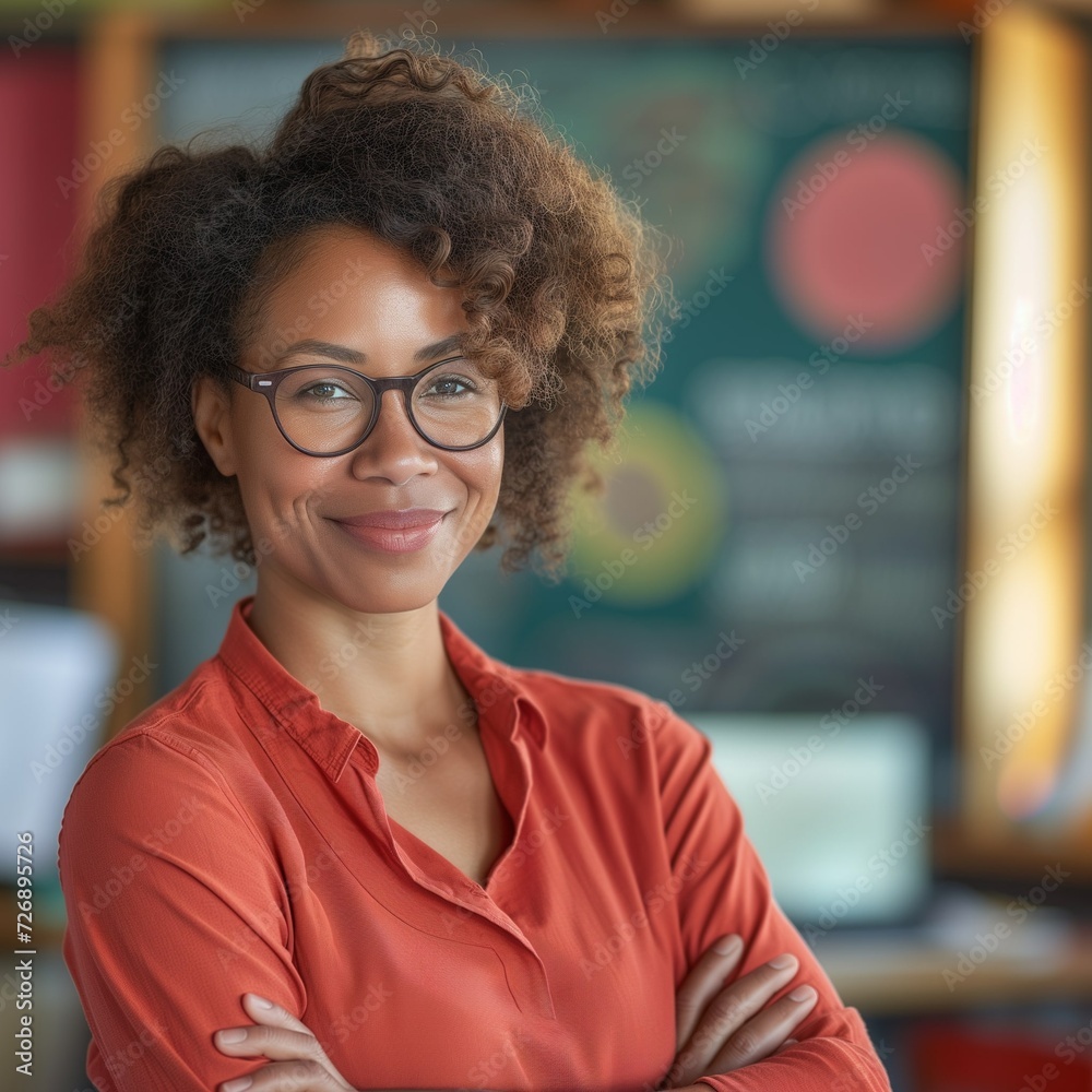 Confident African American Female Elementary School Teacher ...