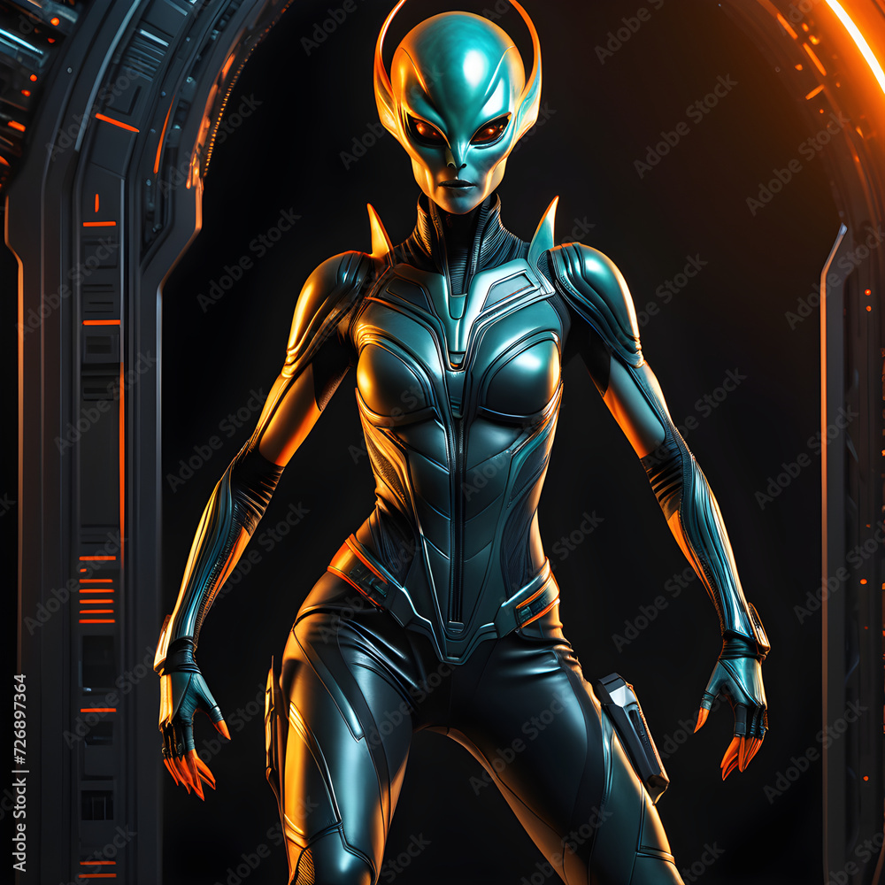 Fotka „In this striking action pose full body portrait, we witness the ...