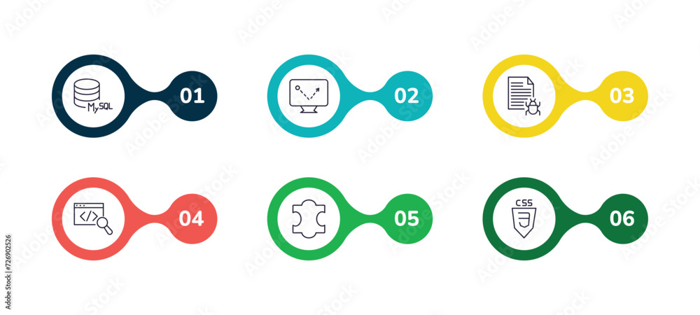 outline icons collection with infographic template. linear icons from ...