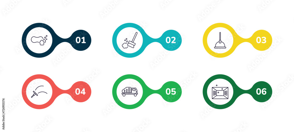 outline icons collection with infographic template. linear icons from ...