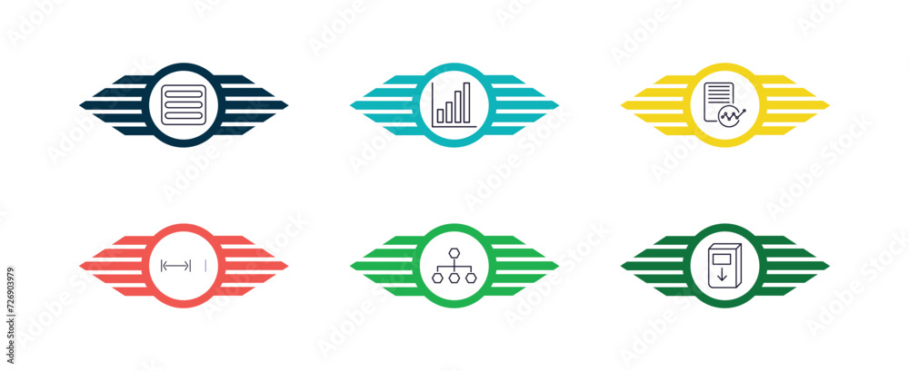 outline icons collection with infographic template. linear icons from user interface concept ...