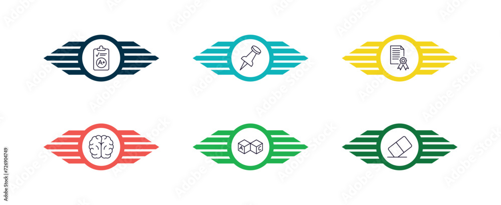 outline icons collection with infographic template. linear icons from ...