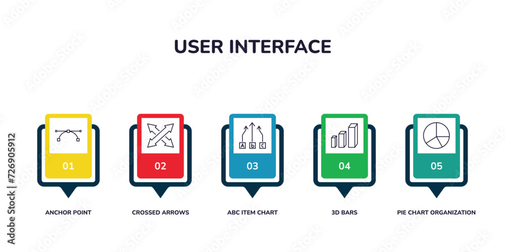 outline icons collection with infographic template. linear icons from user interface concept ...