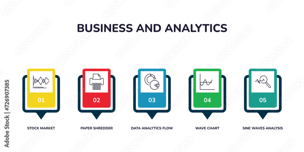 outline icons collection with infographic template. linear icons from ...