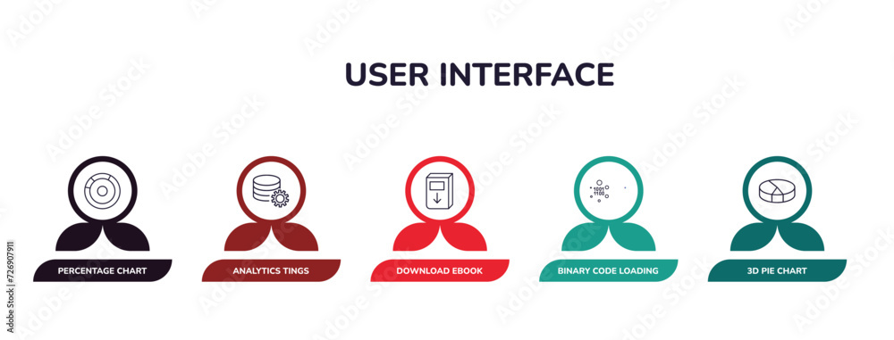 outline icons collection with infographic template. linear icons from user interface concept ...