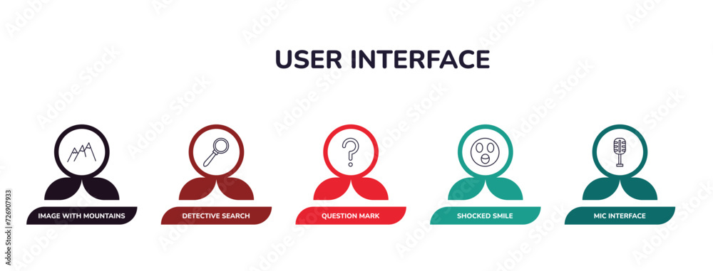 outline icons collection with infographic template. linear icons from ...