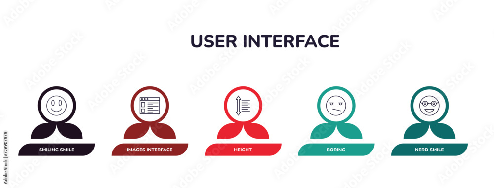 outline icons collection with infographic template. linear icons from user interface concept ...