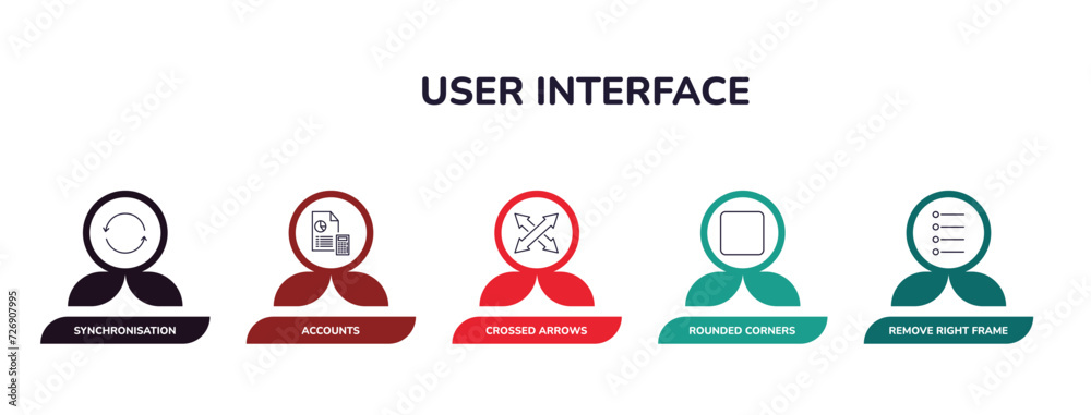 outline icons collection with infographic template. linear icons from ...