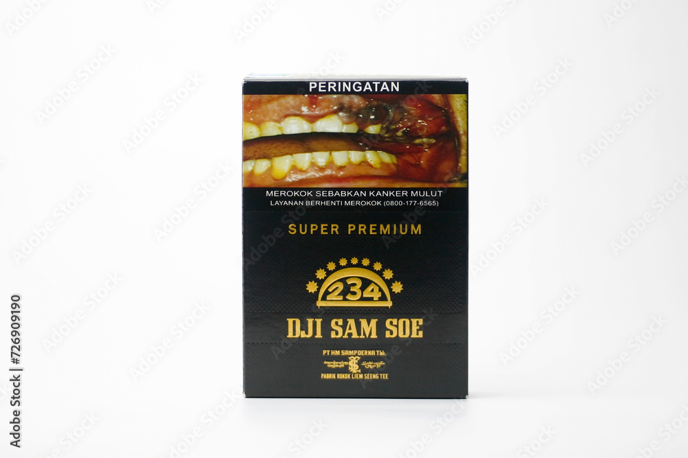 Pack of Sampoerna Dji Sam Soe Super Premium cigarettes isolated on ...