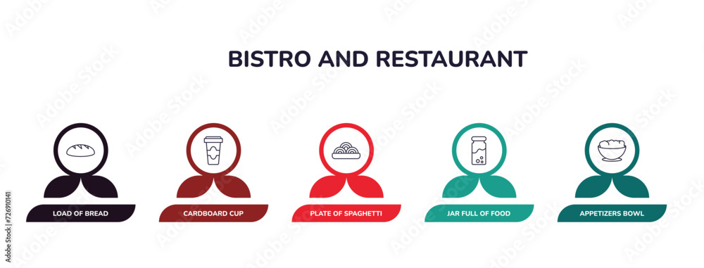 outline icons collection with infographic template. linear icons from ...