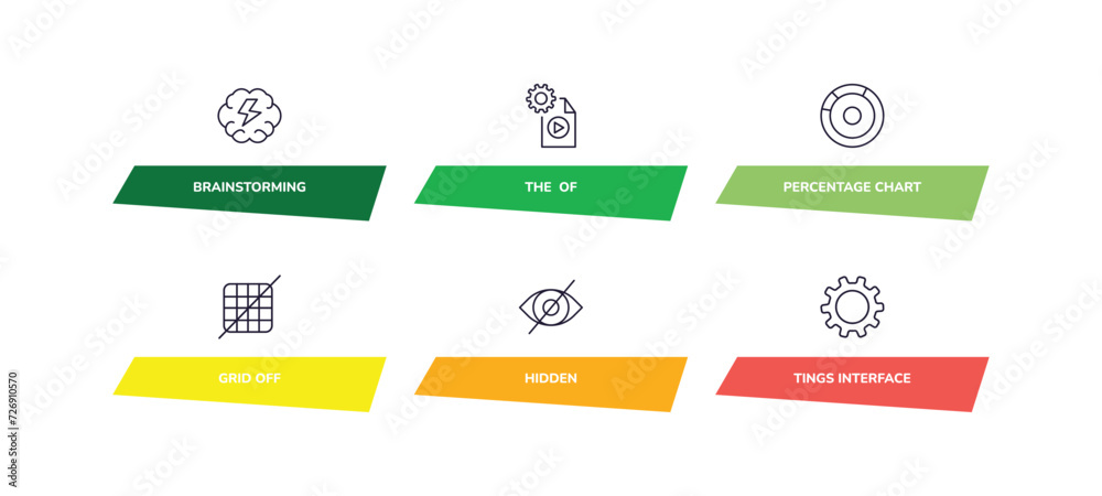 outline icons collection with infographic template. linear icons from user interface concept ...