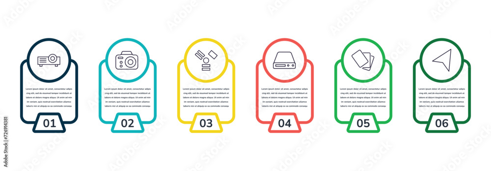 outline icons collection with infographic template. linear icons from ...