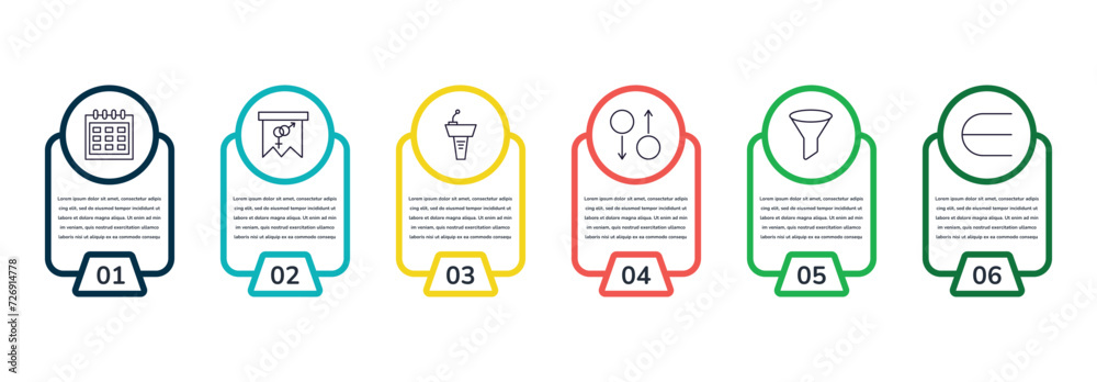 outline icons collection with infographic template. linear icons from ...