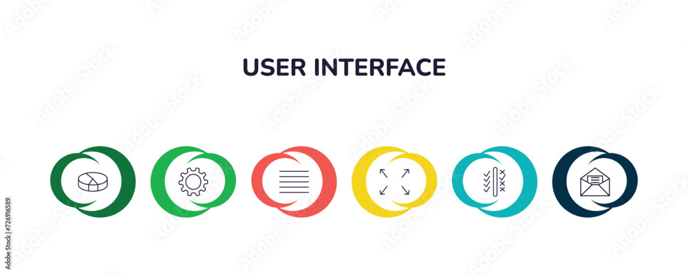 outline icons collection with infographic template. linear icons from user interface concept ...
