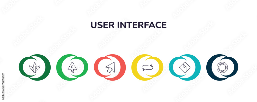 outline icons collection with infographic template. linear icons from user interface concept ...