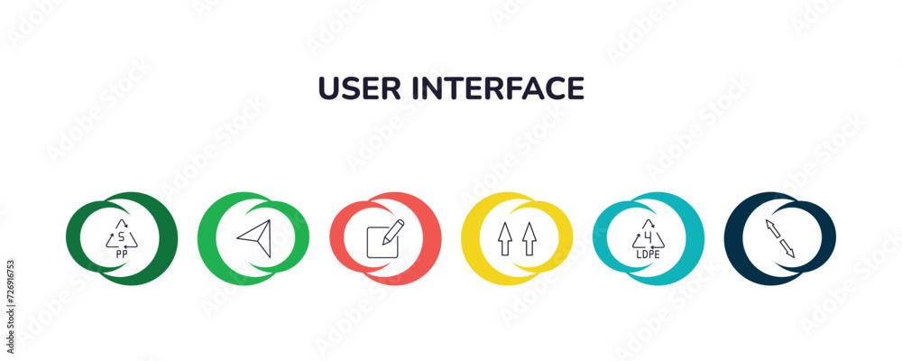 Outline Icons Collection With Infographic Template Linear Icons From User Interface Concept