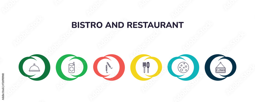 outline icons collection with infographic template. linear icons from ...