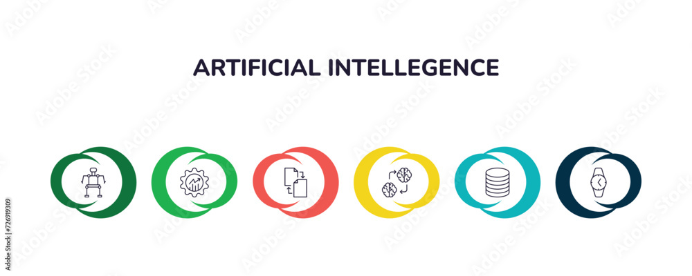 outline icons collection with infographic template. linear icons from ...