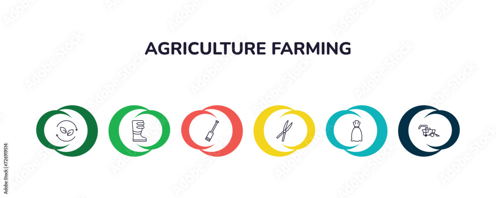 outline icons collection with infographic template. linear icons from ...