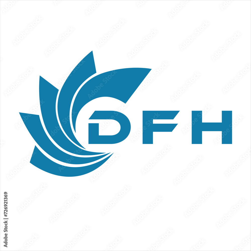 DFH letter design. DFH letter technology logo design on a white ...