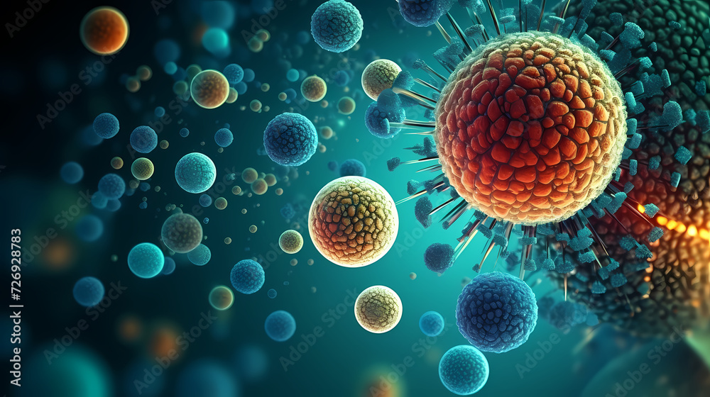 Macroscopic observation of organisms bacteria and cells and viruses ...