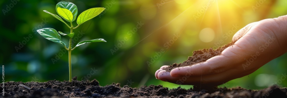 Cradling a seedling in hand, this image radiates the essence of new ...