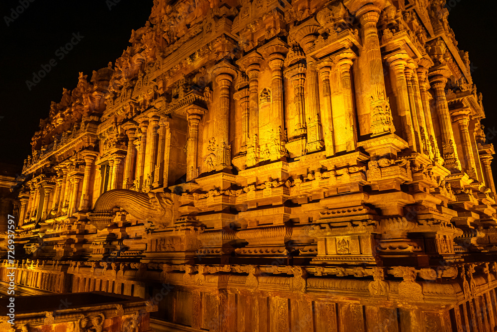 Night Time with Lightning - Tanjore Big Temple or Brihadeshwara Temple ...