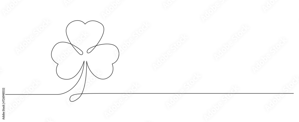 st patrick's day. line art clover vector sketch. outline shamrock. One ...