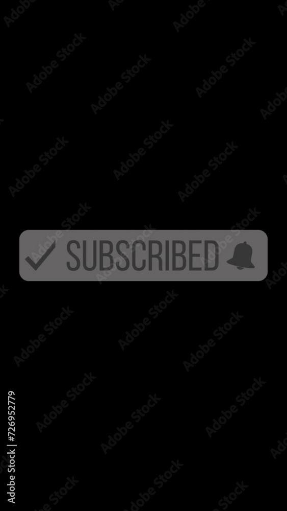 Vertical video animation of an animated, floating subscribe button with ...
