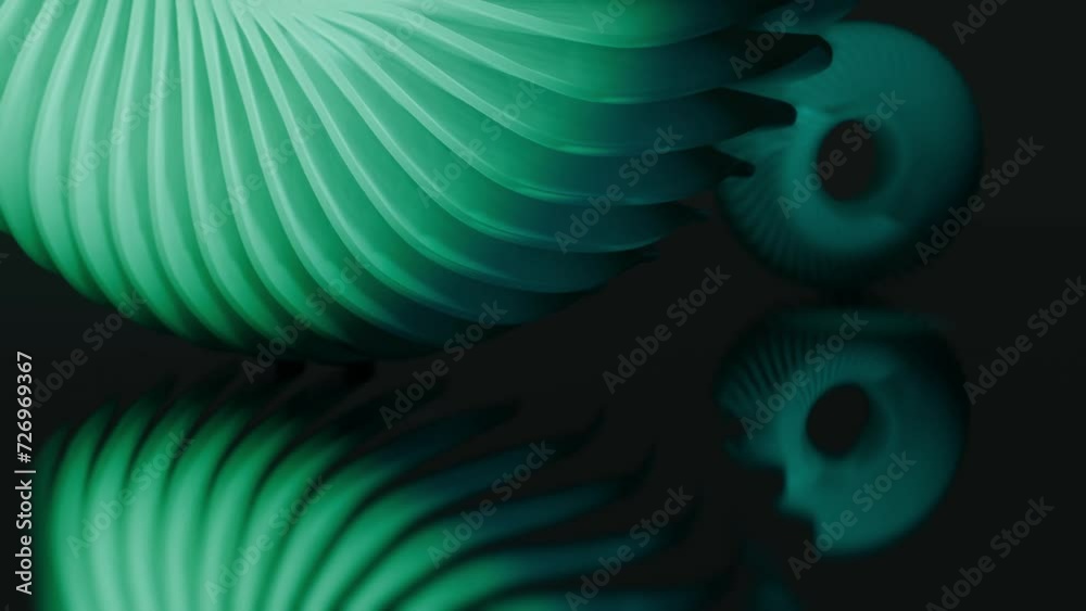 Seamless loop motion background 3d animation render of Abstract cyan ...
