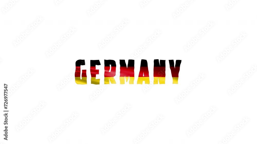 Germany country wiggle text animation lettering with her waving flag ...