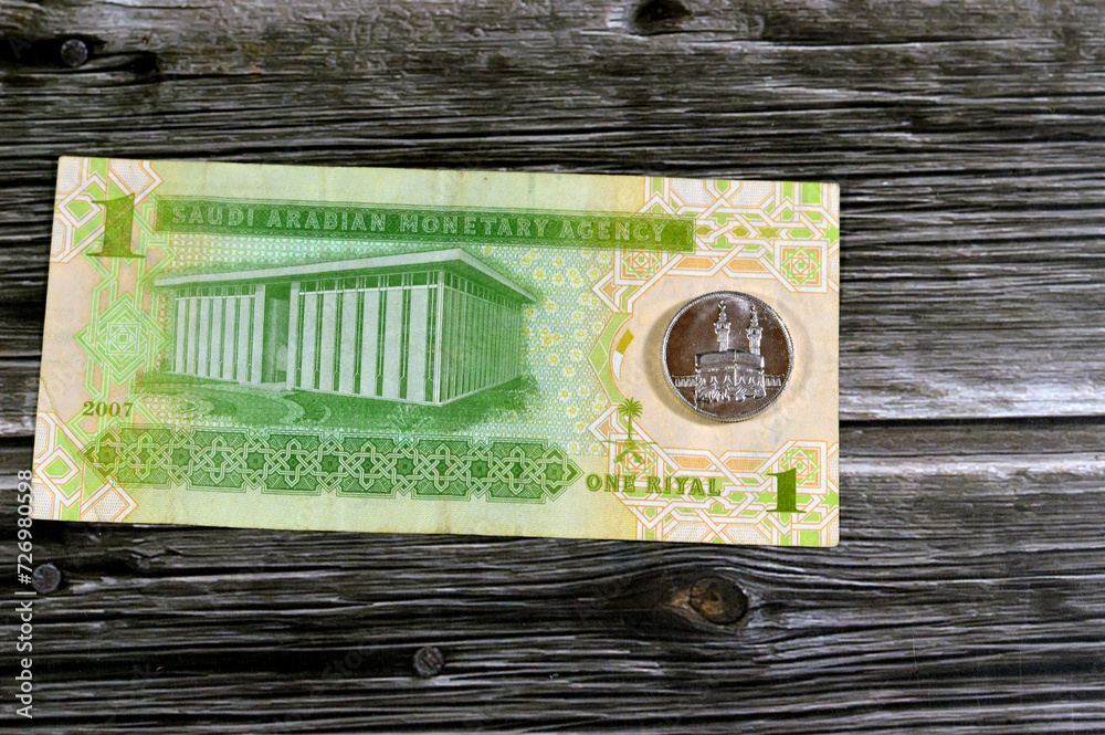 An Islamic pound coin of pure precious silver metal features Kaaba and ...