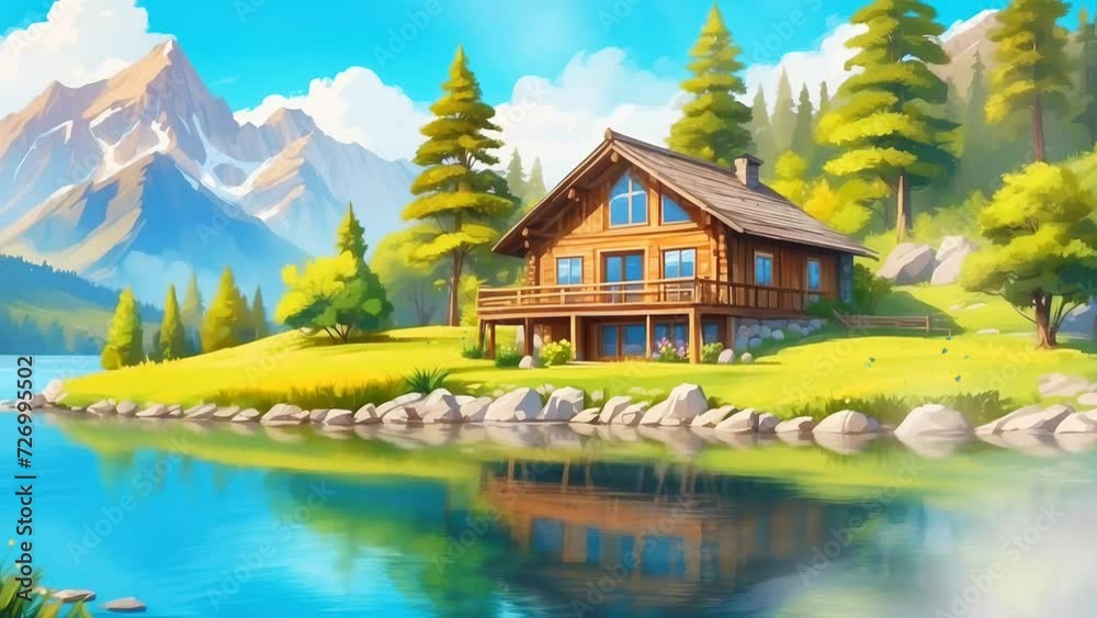 Anime background landscape, Beautiful mountain nature video footage ...