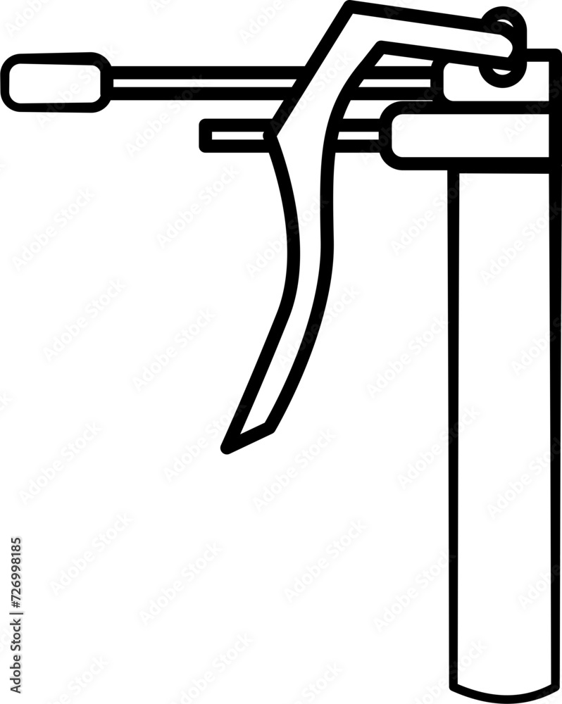 Grease Gun Outline Vector Illustration Stock Vector | Adobe Stock