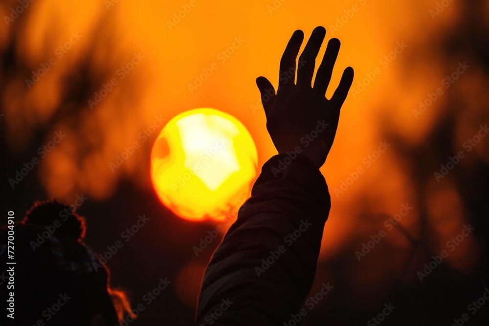 Praise of Christian prayer, raising hands while praying to Jesus. Stock ...