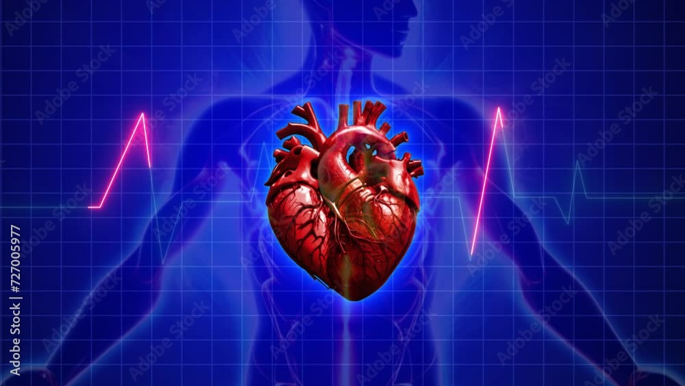 Heart Rate Line Heart Pulse Rate Animation, Medical Heart Beating ...