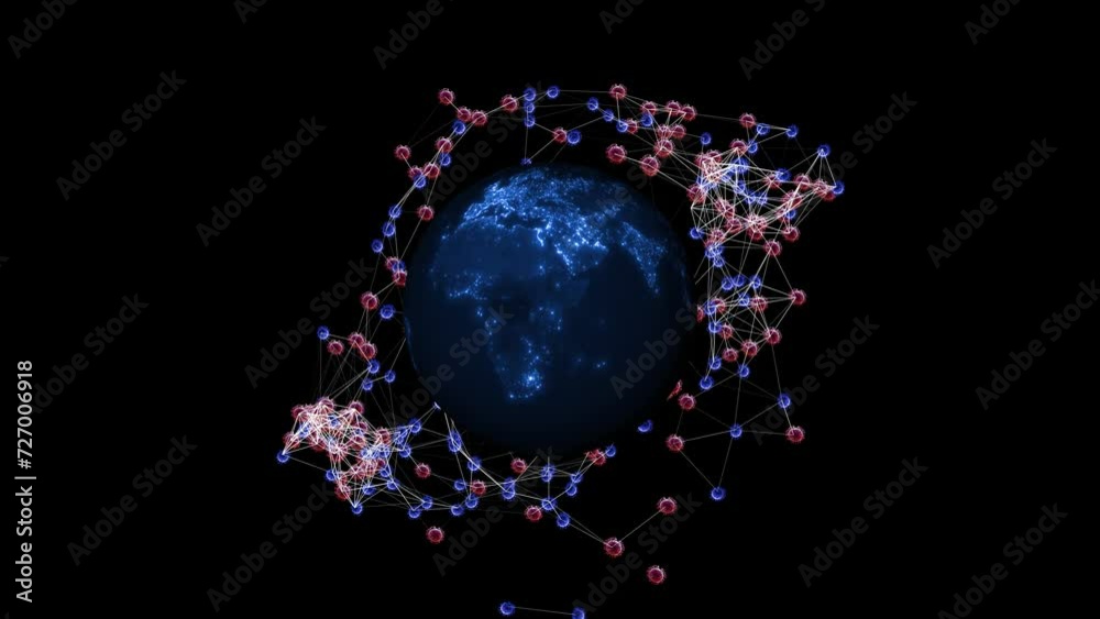 Virus Attack The World Animation Background. Pandemic Covid-19 3d Virus ...