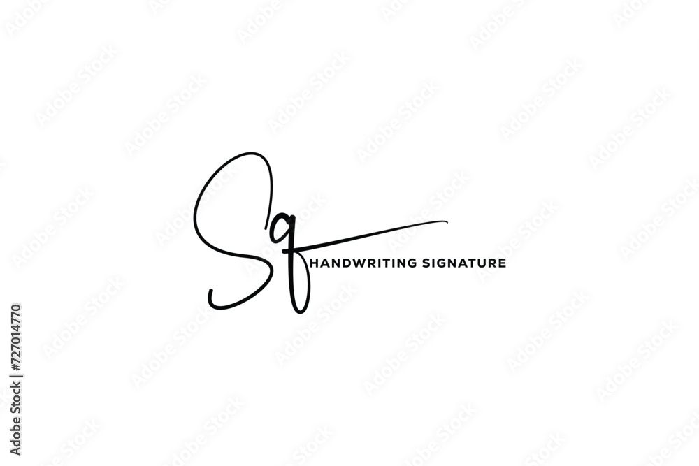 SQ initials Handwriting signature logo. SQ Hand drawn Calligraphy ...