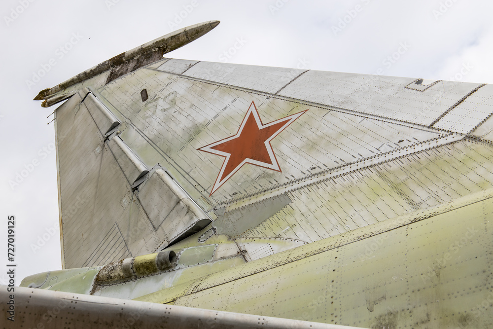 Soviet red star identification marking on the tail of a Tupolev TU-22M ...