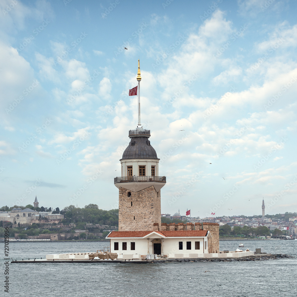 Maiden's Tower, Turkish: Kiz Kulesi located in a small islet in ...