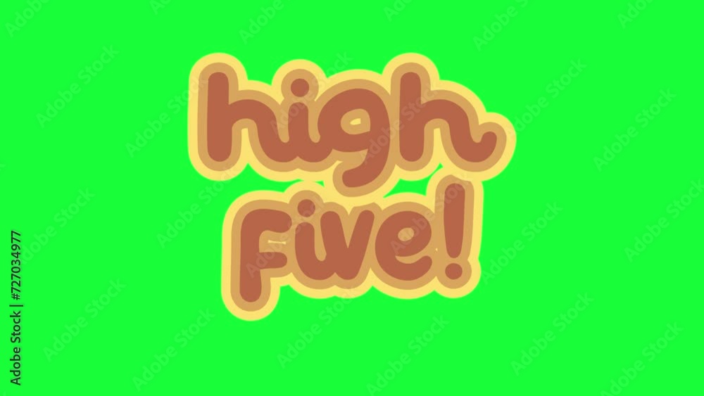 Animated high five as body language gesture with chroma key green ...