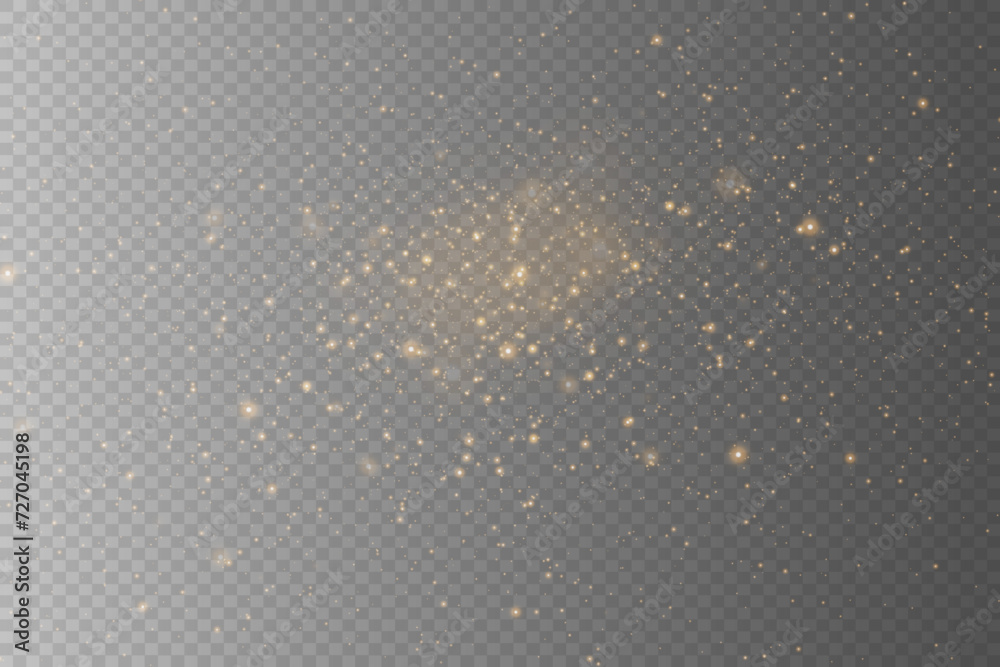 Magic shining dust. Small particles of powder dust with bokeh effect ...