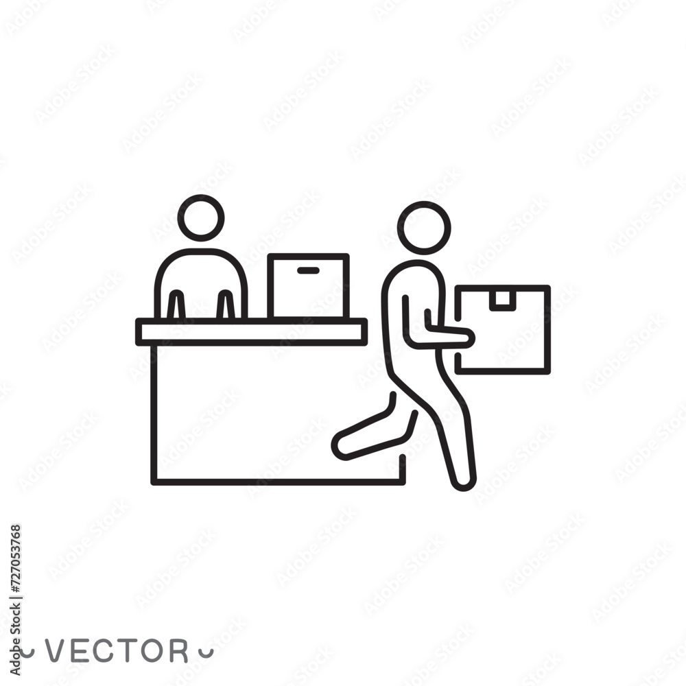 collect and pick up order icon, package or box courier delivery ...