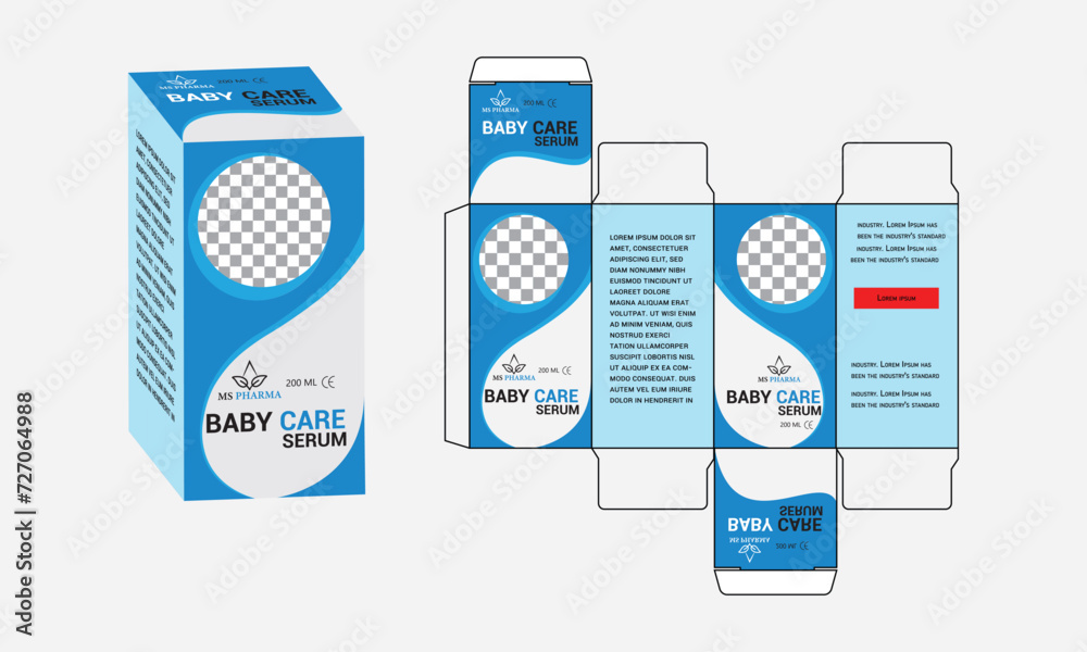 Supplements and Cosmetic box design, Package design template, box ...