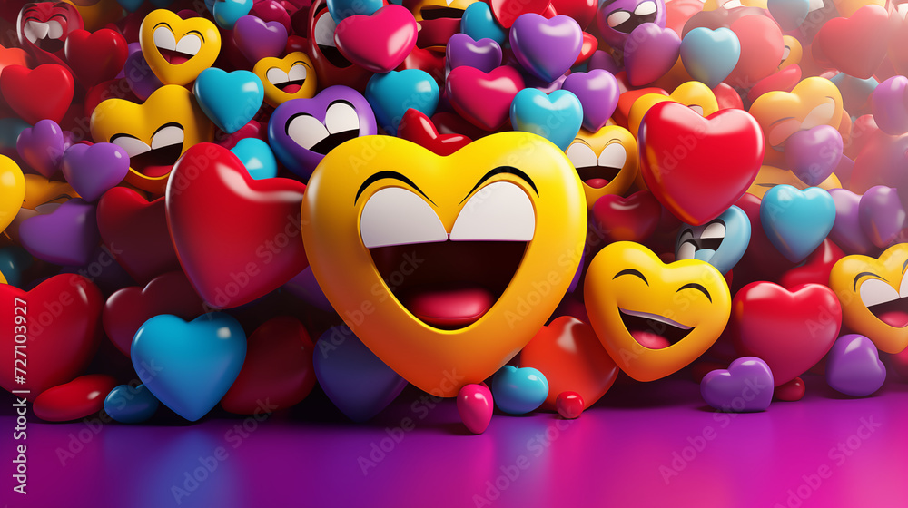 Heart emoji 3D, Funny Emoji, modernized emoji background and banner ...