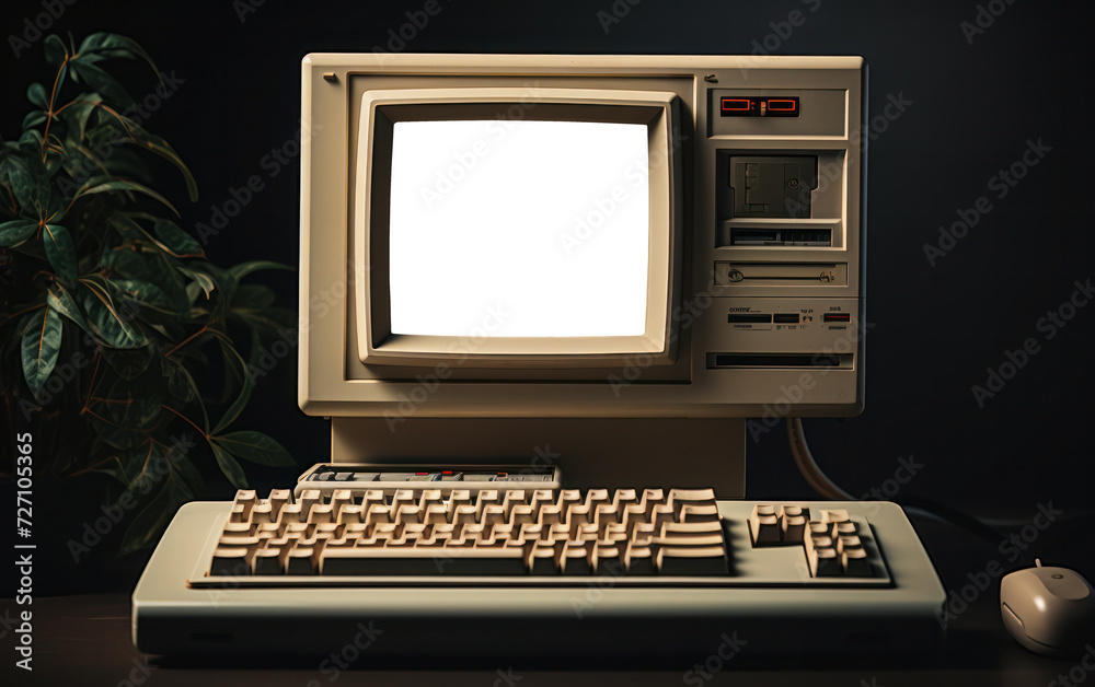 A retro computer with a transparent background in the monitor, PNG ...