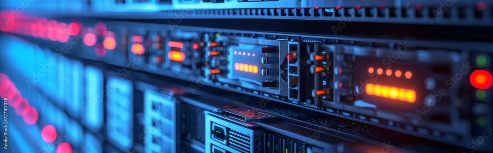 Data center and network devices in high performance operation Stock ...