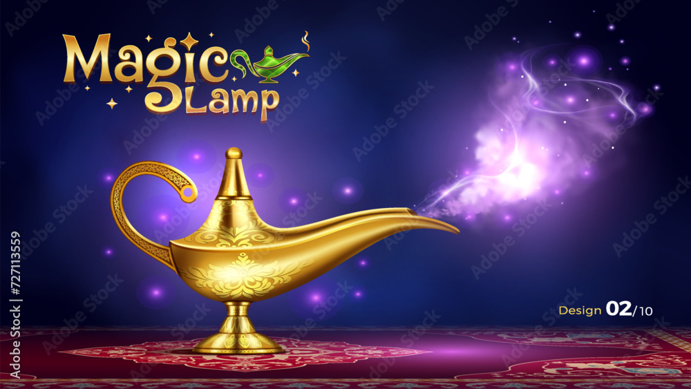 Fantasy Magic Lamp Elegant Vector Illustration-Tailored for Crafting ...