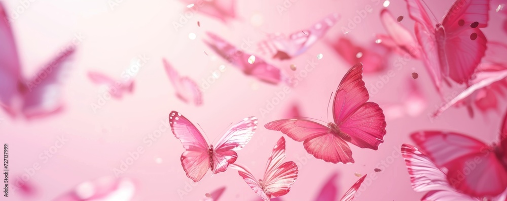 butterfly background. Background of beautiful pink butterflies in a ...