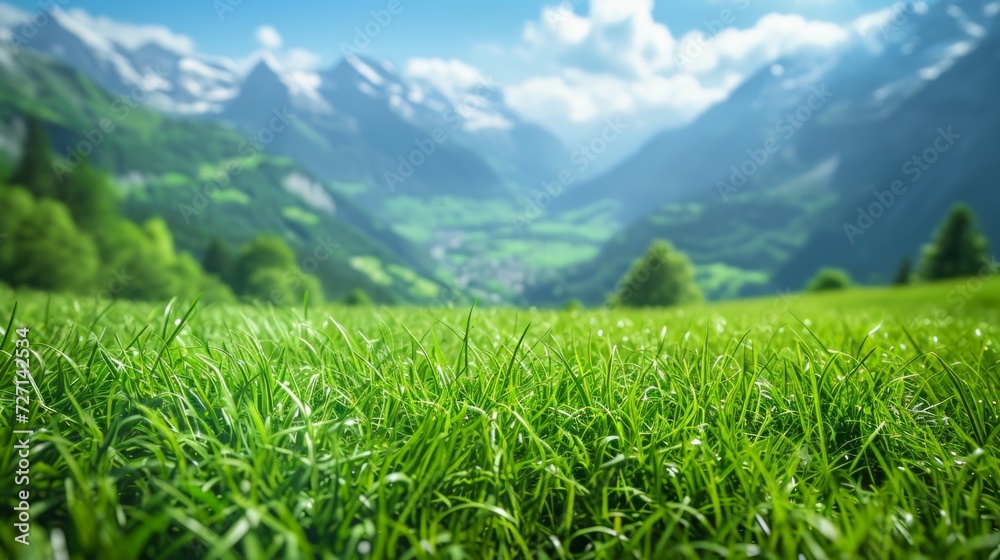 Breathtaking Swiss mountain vista with close-up macro views of lush ...